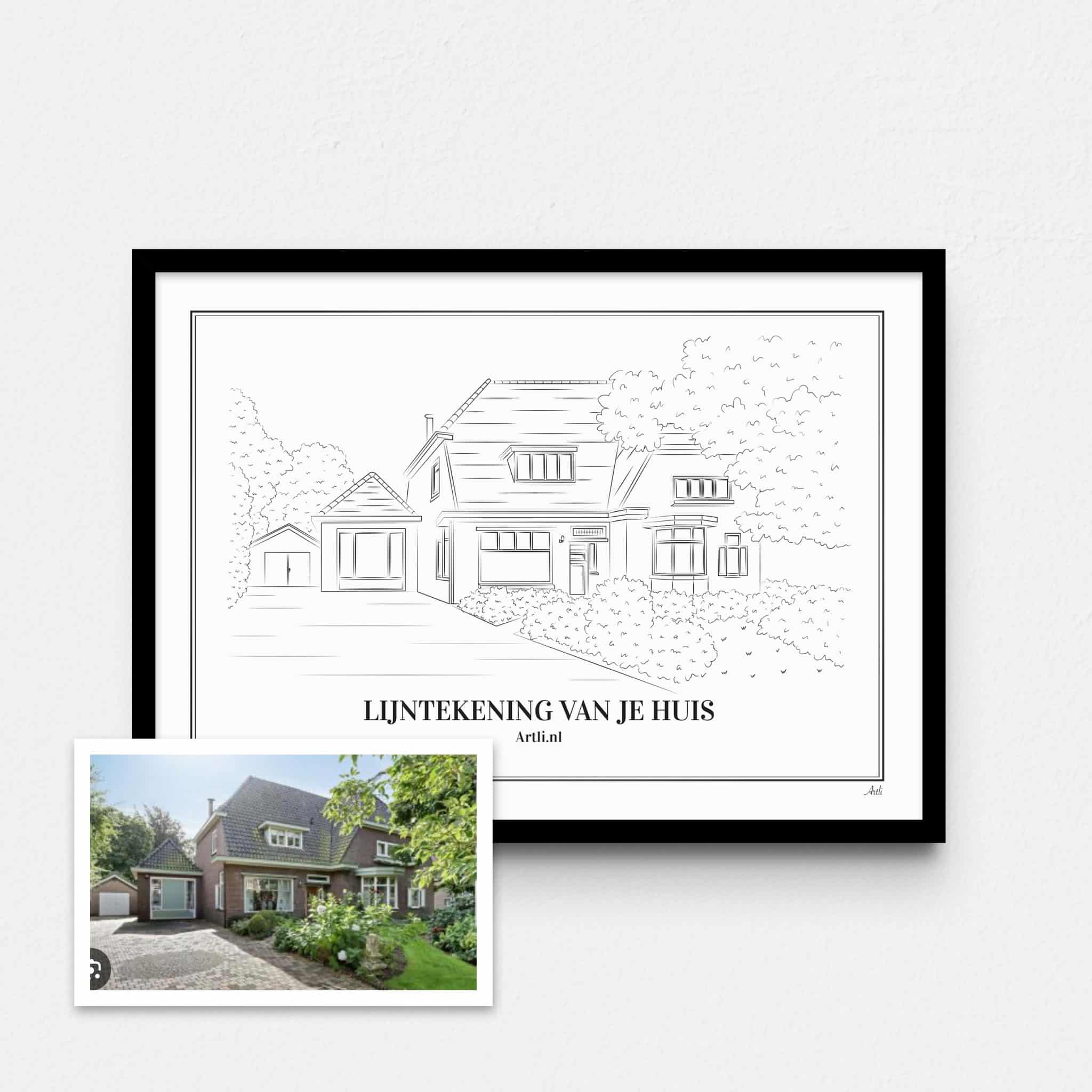 Handgetekende huis illustratie - modern en stijlvol - Artli