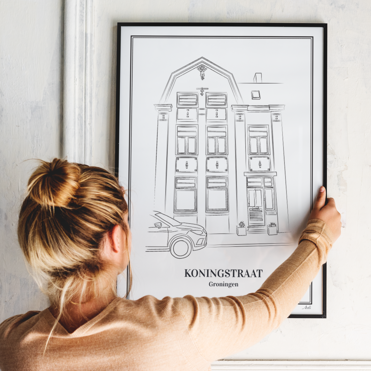 Handgetekende huis illustratie - modern en stijlvol - Artli